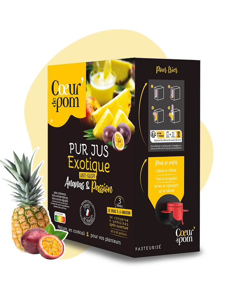 Pur jus de Fruits Exotique - Bag In Box 3 L Pur jus de fruits Coeur de pom'