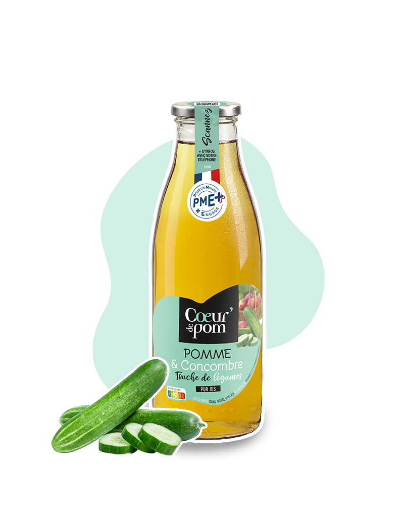 Pur jus de pomme & concombre Jus de légumes Coeur de pom'