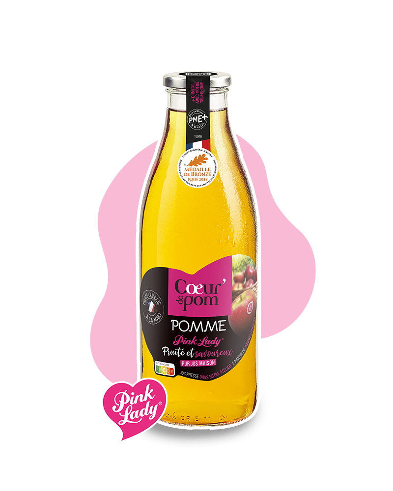 Pur jus de Pink Lady Pur jus de pommes Coeur de pom'