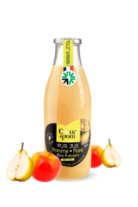 Pur jus de Pomme & Rhubarbe Pur jus de fruits Coeur de pom'